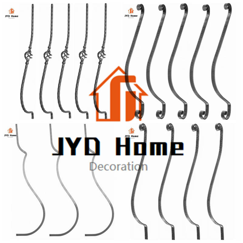 1/2” x 44” Satin Black Hollow Iron Belly Basket Balusters For Balcony ...